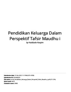 Pendidikan Keluarga dalam Perspektif Tafsir Maudhu'i - Repositori UIN Alauddin Makassar